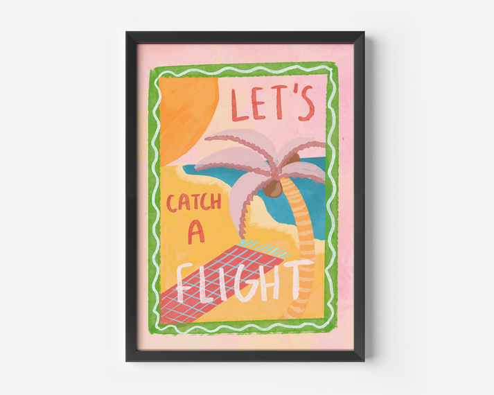 Let’s Catch A Flight Print – Illustrated by Weezy